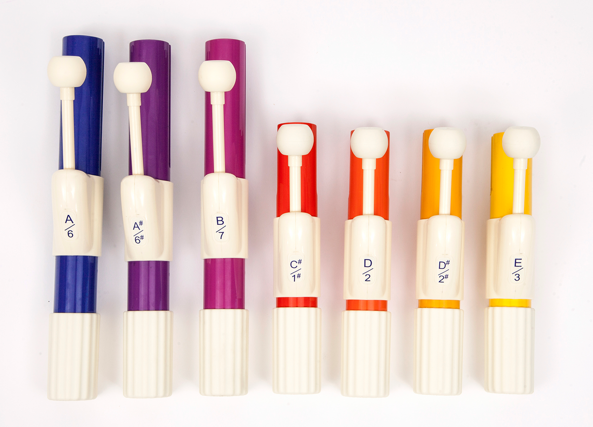 CHROMA-NOTES® 7-Note Expanded Range Student Hand Chimes Set (CNC7 ...